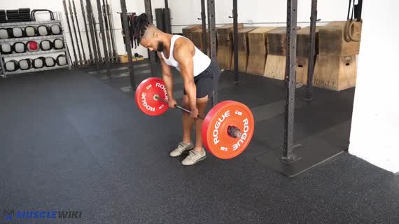 MuscleWiki - Barbell Silverback Shrug - Traps