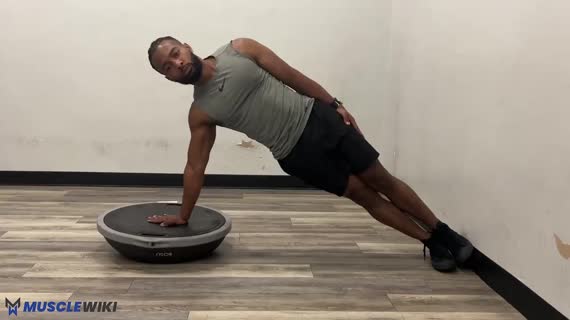 MuscleWiki - Bosu Ball Hand Sideplank - Obliques