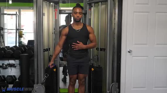 MuscleWiki - Cable Single Arm 30 Degree Shrug - Upper Traps