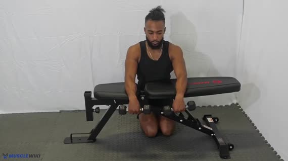 MuscleWiki - Dumbbell Bench Wrist Extension - Forearms