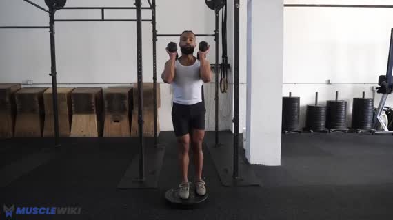 MuscleWiki - Dumbbell Front Rack Deficit Reverse Lunge - Glutes