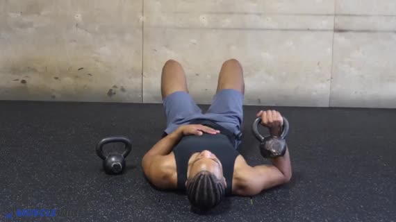 MuscleWiki - Kettlebell Single Arm Floor Press - Triceps