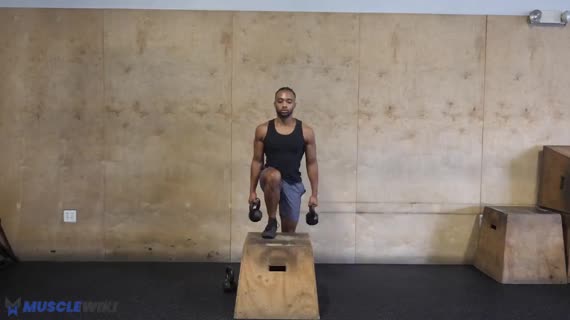 MuscleWiki - Kettlebell Step Up Double - Glutes