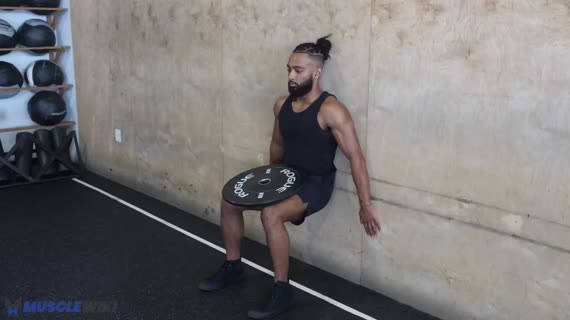 MuscleWiki - Weighted Wall Sit - Quads