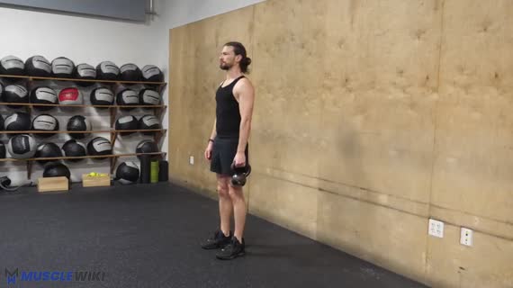 MuscleWiki - Kettlebell Shoulder Flexion Bent Elbow Hold