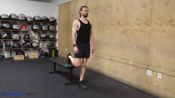 MuscleWiki - Box Supported Single Leg Deadlift - Glutes