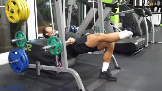 MuscleWiki - Smith Machine Single Leg Hip Thrust - Glutes