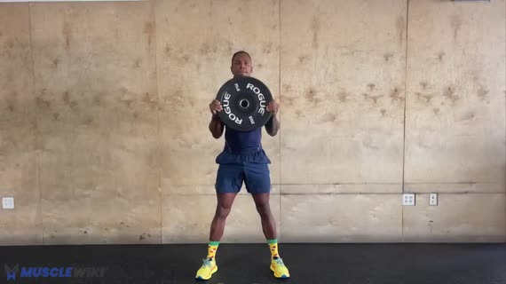 MuscleWiki - Plate Clean And Press - Glutes