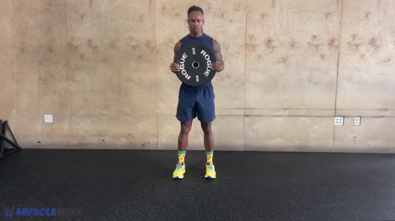 MuscleWiki - Plate Forward Lunge - Quads