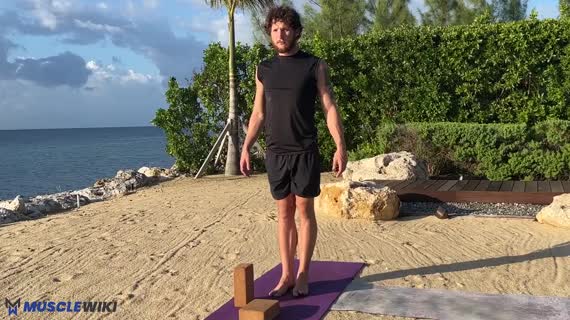 Pyramid Pose Calf Blocks 运动指南 - Calves 锻炼 | MuscleWiki